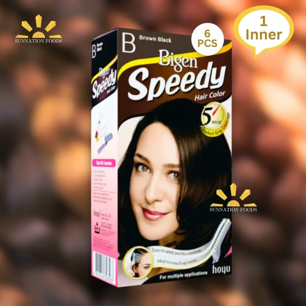 Bigen Hair Dye SPEEDY BROWN BLACK (B) 6x40g (Inner) | Sunnation Foods