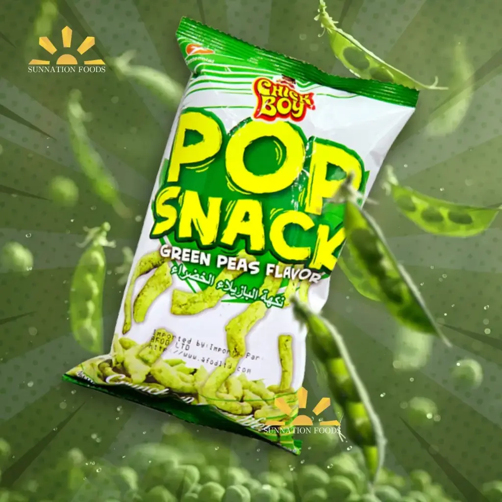 Chickboy Pop Snack Green Peas 100g x 40 | Sunnation Foods