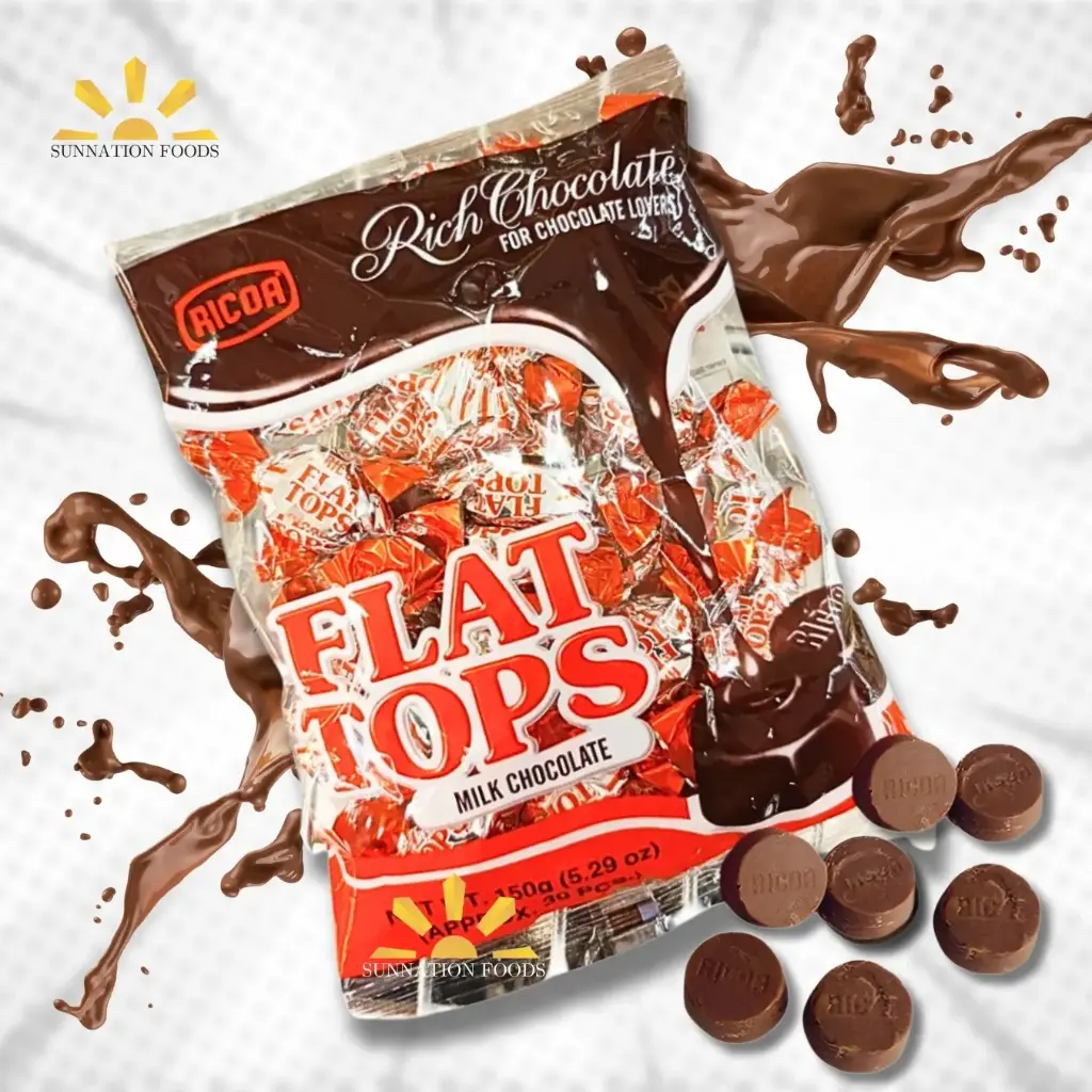 Flat Tops Milk Chocolate 24x150g | Sunnation Foods