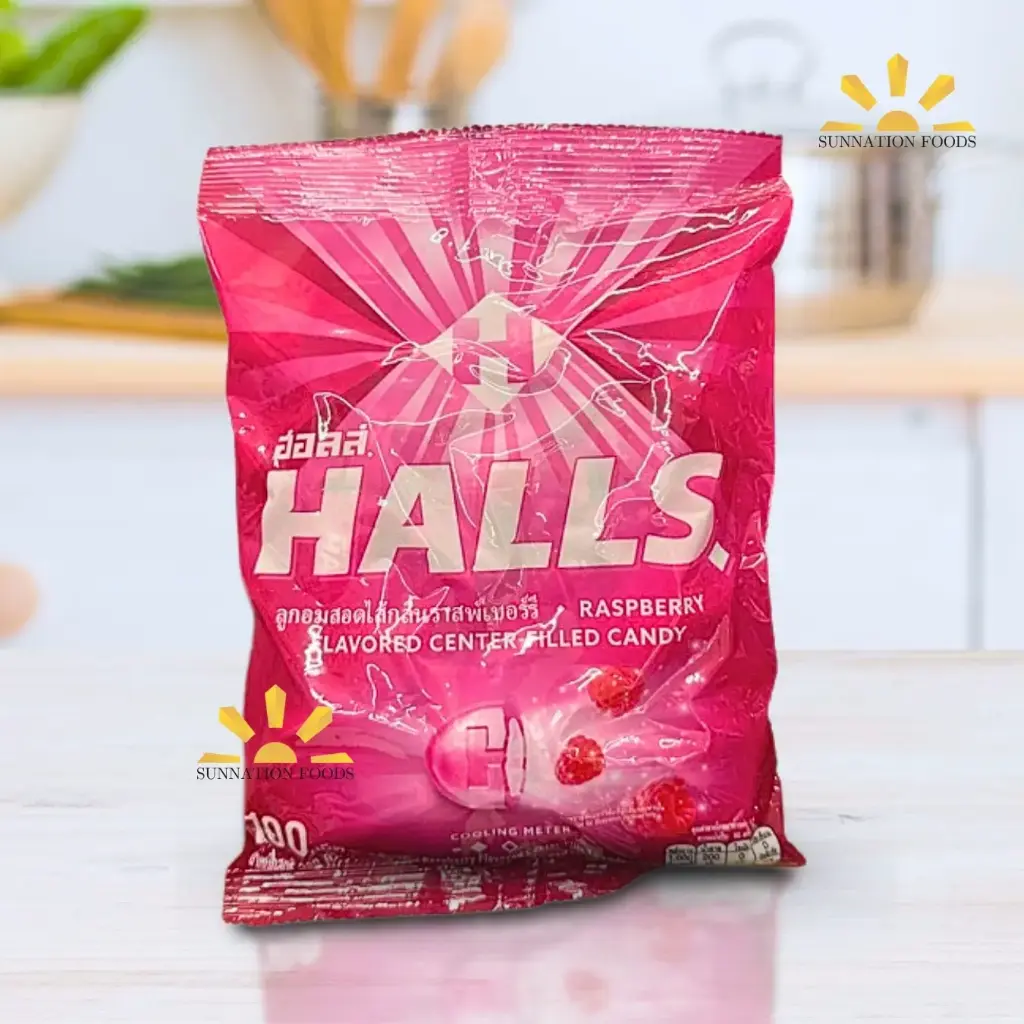 Halls M/RASBERRY Candy (Thai) P 24x140g | Sunnation Foods